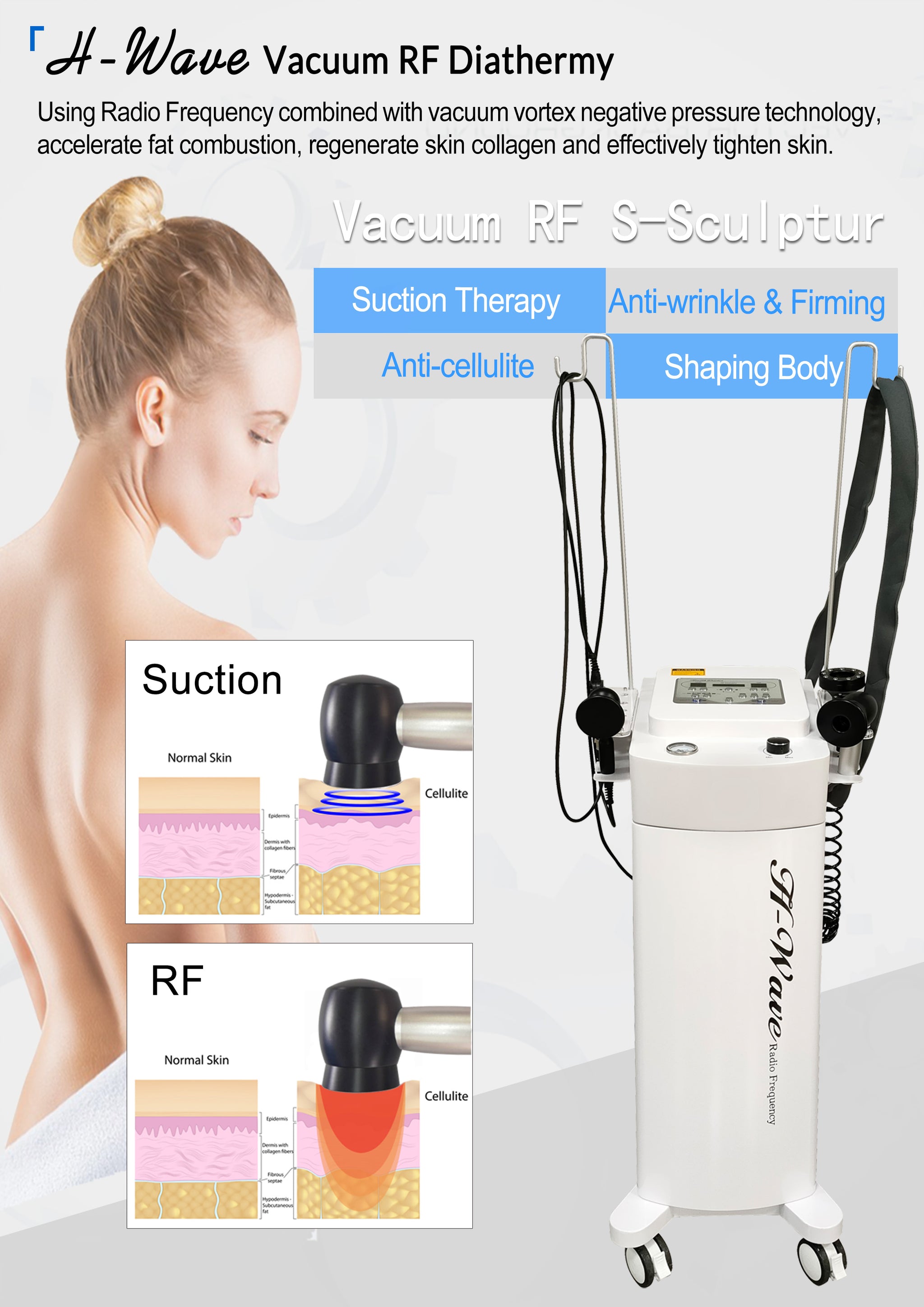 Vacuum RF Radio Frequency Liposuction Weight Loss Monopolar RF Skin Re ...